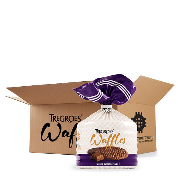 MILK CHOCOLATE WAFFLES 12 PACKS OF 6 - Tregroes Waffles