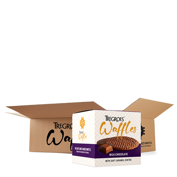 MILK CHOCOLATE WAFFLES 6 BOXES OF 6 - Tregroes Waffles